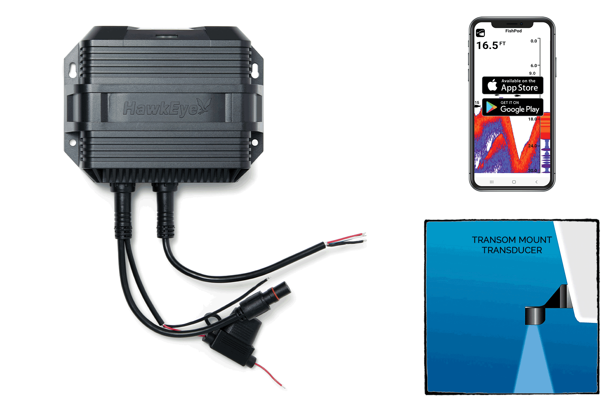 FishPod® 10BX Boat Mount BlueTooth Fish Finder – HawkEye® Electronics