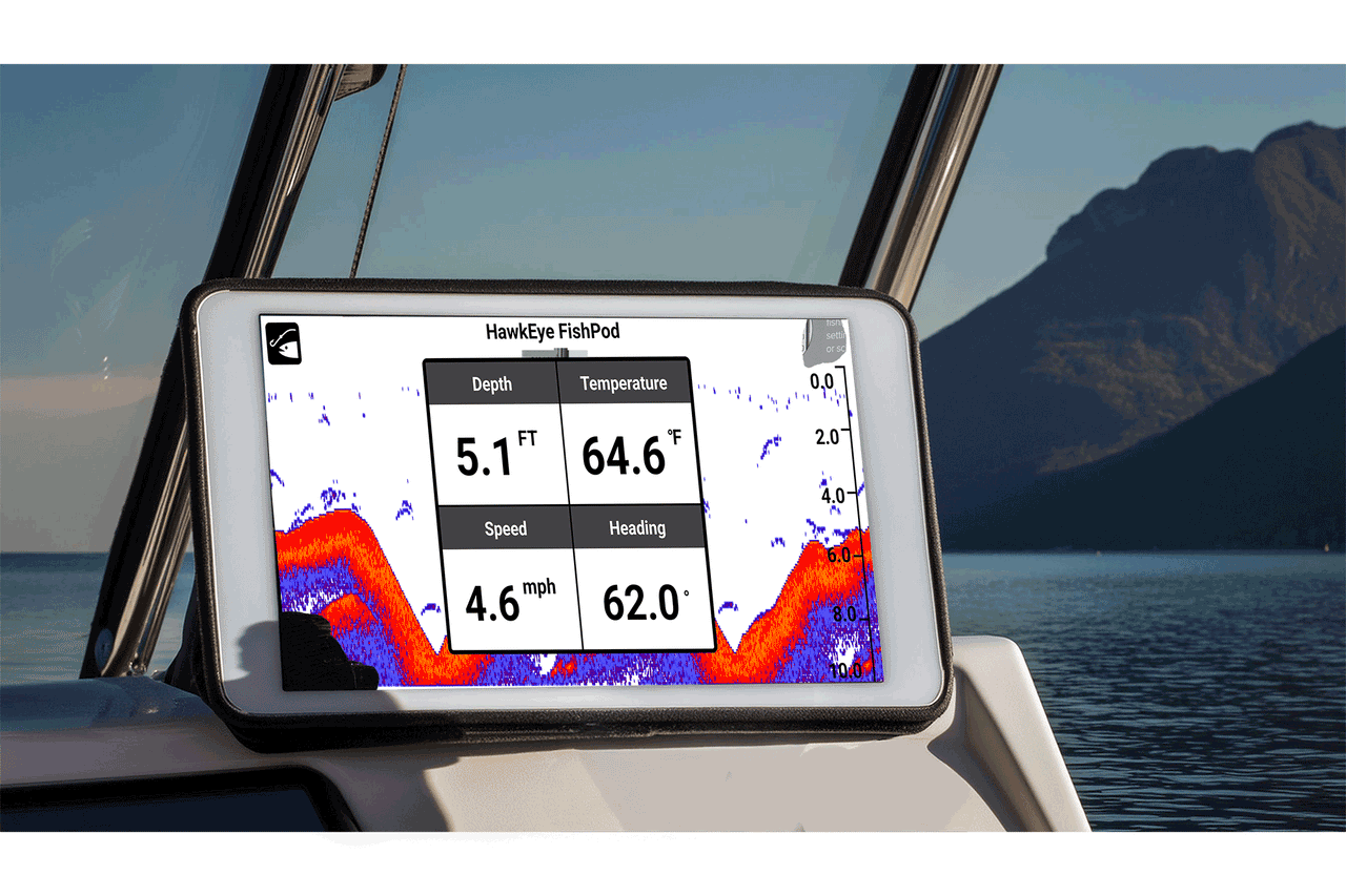 FishPod® 10BX Boat Mount BlueTooth Fish Finder – HawkEye® Electronics